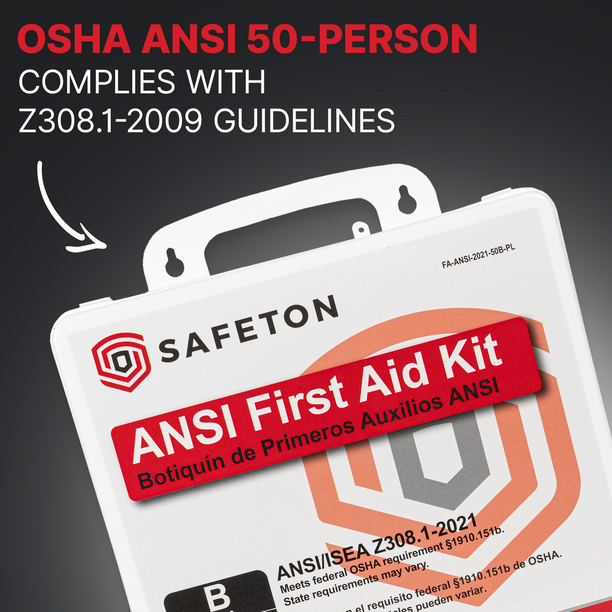 ANSI/OSHA Approved 50 Person Plastic First Aid Kit – SAFETON