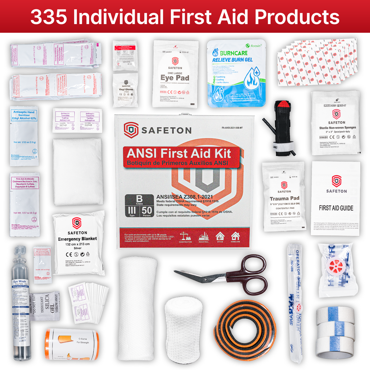 ANSI/OSHA 50 Person Metal First Aid Kit – SAFETON